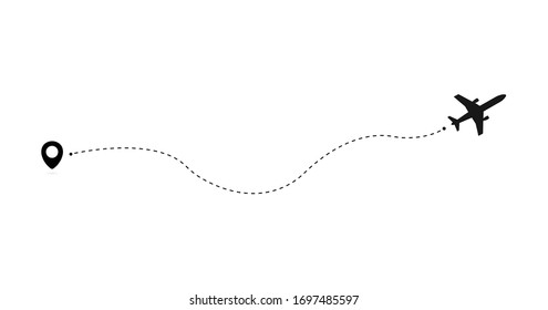 Airplane Way Vector Illustration Plane Path Stock Vector (Royalty Free ...