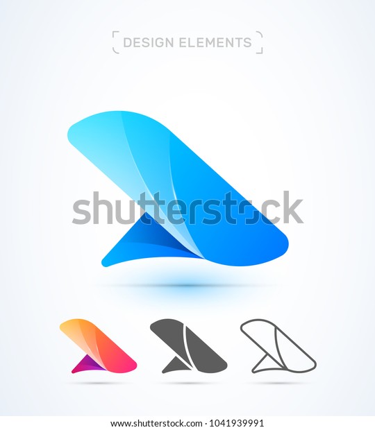 Airplane Wing Logo Template Material Design Stock Vector (Royalty Free ...
