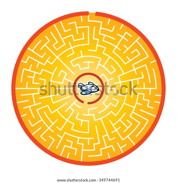 Airplanes Round Maze Game Help Airplane Stock Vector (Royalty Free ...