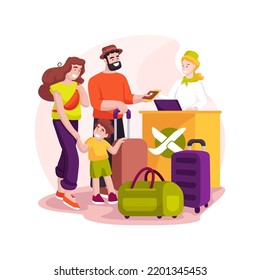 Airport Checkin Isolated Cartoon Vector Illustration Stock Vector ...