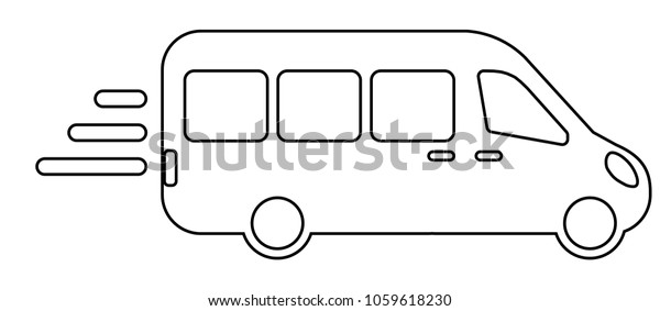Airport Shuttle Minivan Shuttle Bus Flat Stock Vector (Royalty Free ...