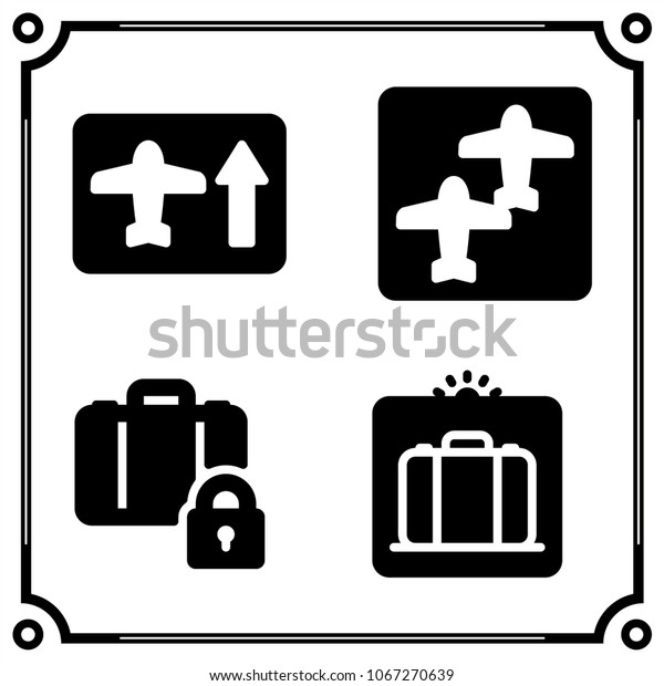 Airport Terminal Icon Vector Set Stock Vector (Royalty Free) 1067270639 ...