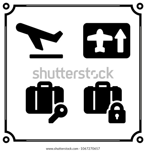 Airport Terminal Icon Vector Set Stock Vector (Royalty Free) 1067270657 ...