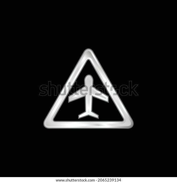 Airport Traffic Triangular Signal Airplane Silver Stock Vector (Royalty ...