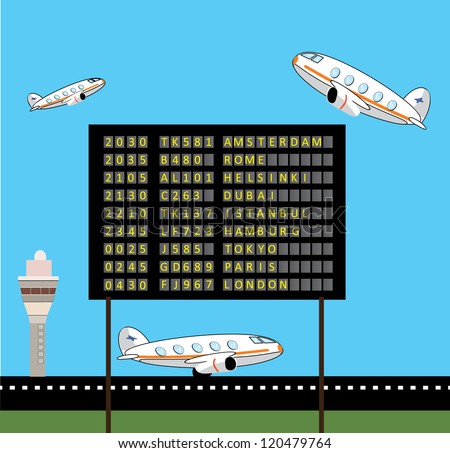Airport Vector Design Flight Schedules Stock Vector (Royalty Free ...