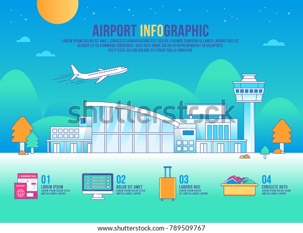 Airport Vector Infographic Design Building Icon Stock Vector (Royalty ...