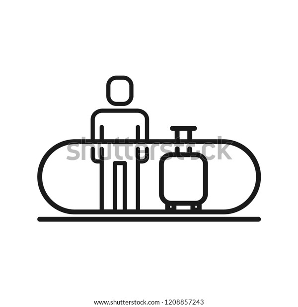 Airport Walkway Icon Simple Flat Design: vector de stock (libre de ...