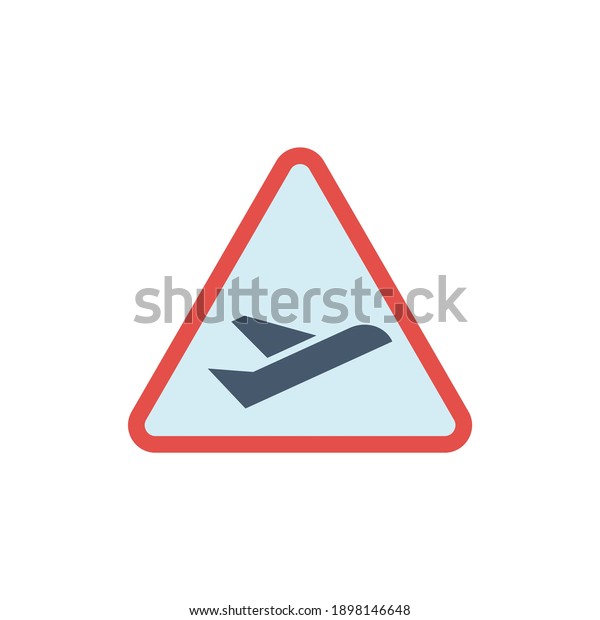 Airport Warning Sign Red Triangle Airport Stock Vector (Royalty Free ...
