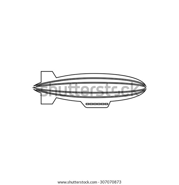 Airship Outline Black Simple Vector Pictogram 스톡 벡터(로열티 프리) 307070873 ...