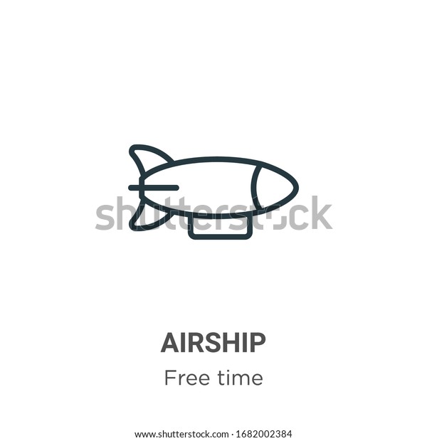 Airship Outline Vector Icon Thin Line Stock Vector (Royalty Free ...