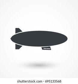 Airship Zeppelin Vector Icon Flight Transport Stock Vector (Royalty ...