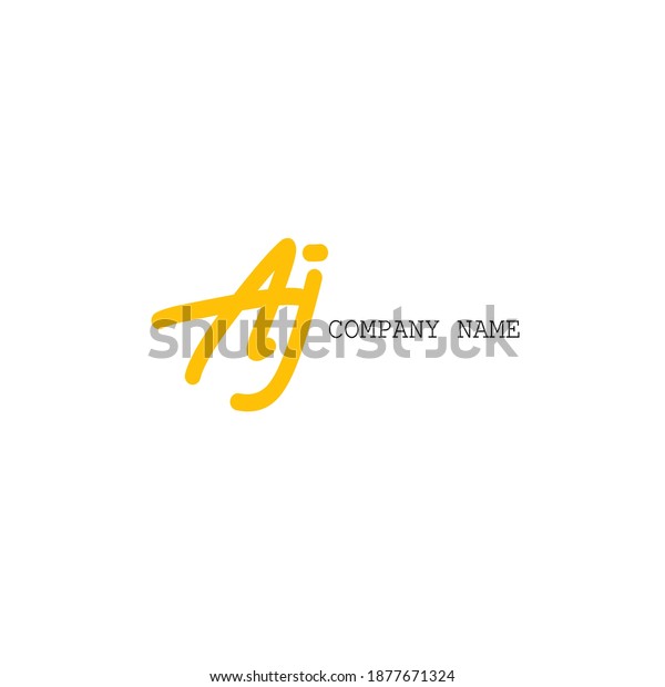 Aj Initial Handwritten Calligraphy Monogram Logo Stock Vector (Royalty ...