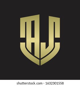 Aj Logo Monogram Emblem Shield Shape Stock Vector (Royalty Free ...