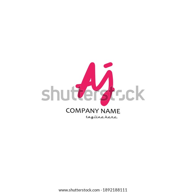 Aj White Background Handwritten Logo Stock Vector (Royalty Free ...