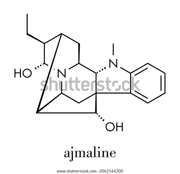 Ajmaline Antiarrhytmic Agent Molecule Skeletal Formula Stock Vector ...