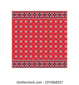Ajrak Design Seamless Pattern Fabric Vector Stock Vector (Royalty Free ...