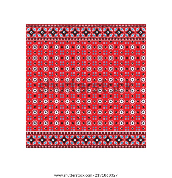 Ajrak Design Seamless Pattern Fabric Vector Stock Vector (Royalty Free ...