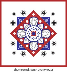 Vektor Stok Ajrak Printing Block Vector Design Textile (Tanpa Royalti ...