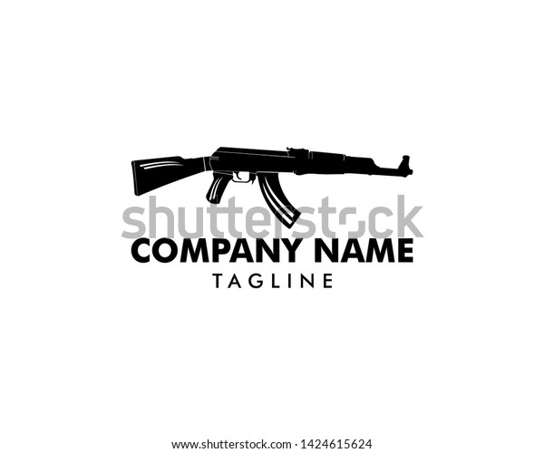 Ak 47 Logo Template Design Stock Vector (Royalty Free) 1424615624