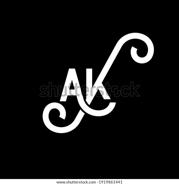 Ak Letter Logo Design On Black Stock Vector (Royalty Free) 1919861441