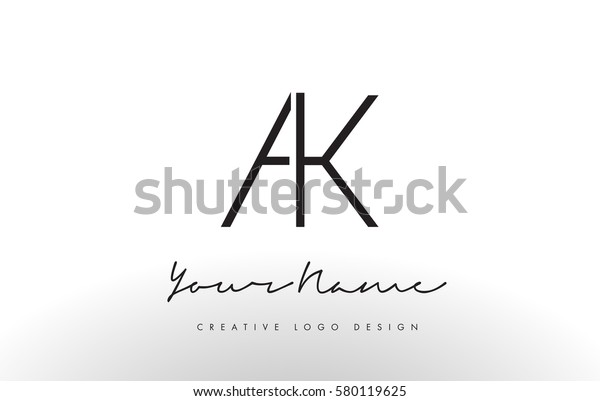Ak Letters Logo Design Slim Simple Stock Vector (Royalty Free ...