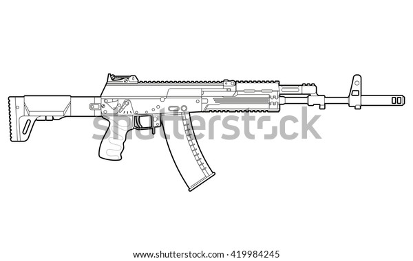 Ak12 Blueprint Vector Illustration 스톡 벡터(로열티 프리) 419984245