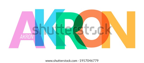 Akron Lettering On White Background Vector Stock Vector (Royalty Free ...