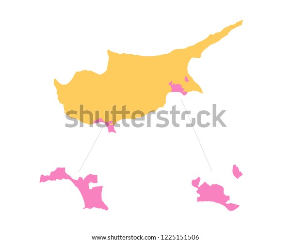 Akrotiri Dhekelia Map Regions Vector Flat Stock Vector (Royalty Free ...