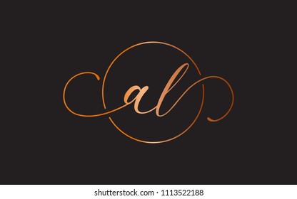 Al La L Lowercase Circular Cursive Stock Vector (Royalty Free ...