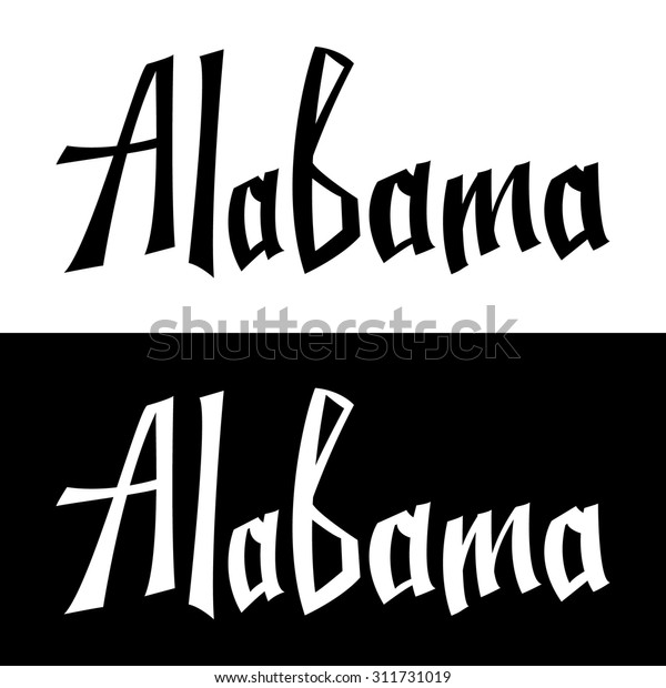 Alabama Hand Lettering Text Vector Illustration Stock Vector (Royalty ...