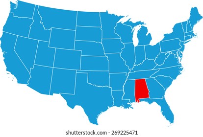 Alabama Map Stock Vector (Royalty Free) 269225471 | Shutterstock