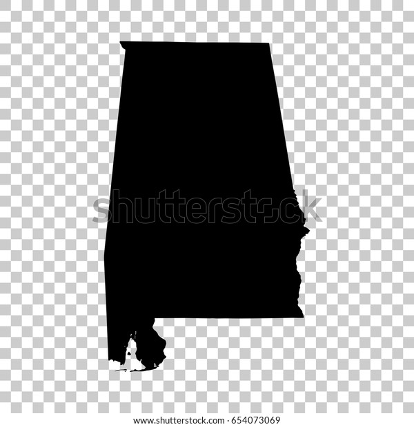 Alabama map isolated on transparent background. Black map for your ...