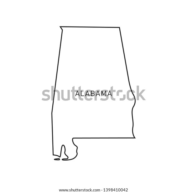 Alabama Map Vector Outline Design Template Stock Vector (Royalty Free ...
