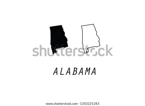 Alabama Outline Map State Shape Borders Stock Vector (Royalty Free ...