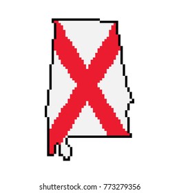 Alabama Pixel Map Low Resolution Icon Stock Vector (Royalty Free ...