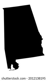Alabama Vector Black Map Silhouette Stock Vector (Royalty Free ...