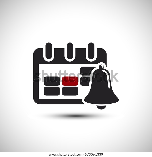 Alarm Calendar Icon Bell Vector Illustration Stock Vector (Royalty Free ...
