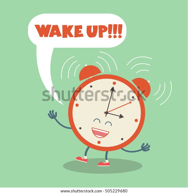 Alarm Clock Character Yelling Wake Wake Stock Vector (Royalty Free ...