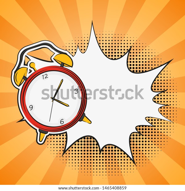 Alarm Clock Comics Pop Art Style Stock Vector (Royalty Free) 1465408859