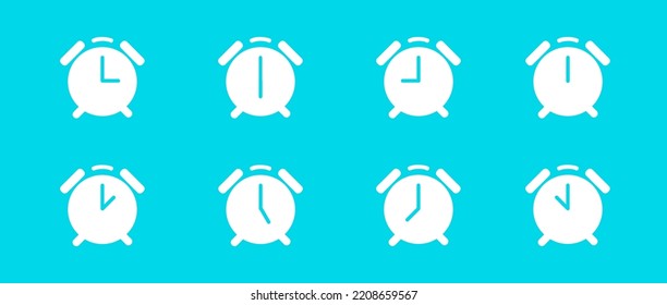 Alarm Clock Icon Eight Different Times Stock Vector (Royalty Free ...