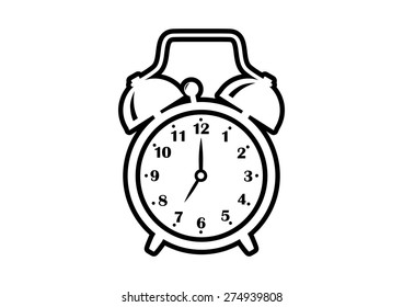 Alarm Clock Icon On White Background Stock Vector (Royalty Free ...