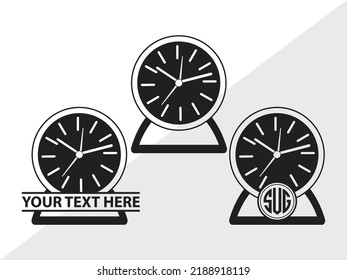 Alarm Clock Monogram Svg Printable Vector Stock Vector (Royalty Free ...