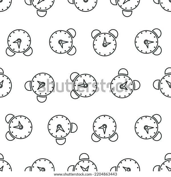 Alarm Clock Outline Drawing Pattern Stock Vector (Royalty Free ...