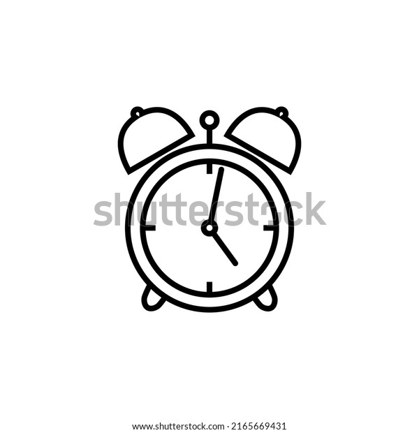 Alarm Clock Outline Illustration Vector Isolated Stock Vector (Royalty ...