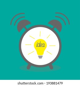 Alarm Clock Yellow Idea Light Bulb Stock Illustration 201874327 ...