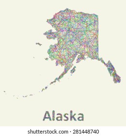「Alaska Line Art Map」のベクター画像素材（ロイヤリティフリー） 281448740 | Shutterstock