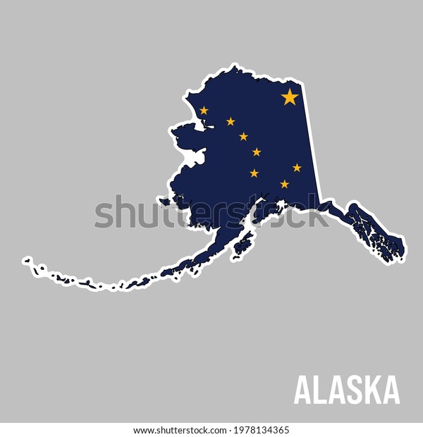 Alaska State Silhouette Flag Stock Vector (Royalty Free) 1978134365 ...