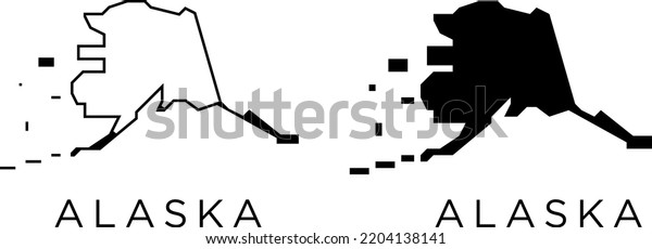 Alaska States Usa Map Icon Outline Stock Vector (Royalty Free ...