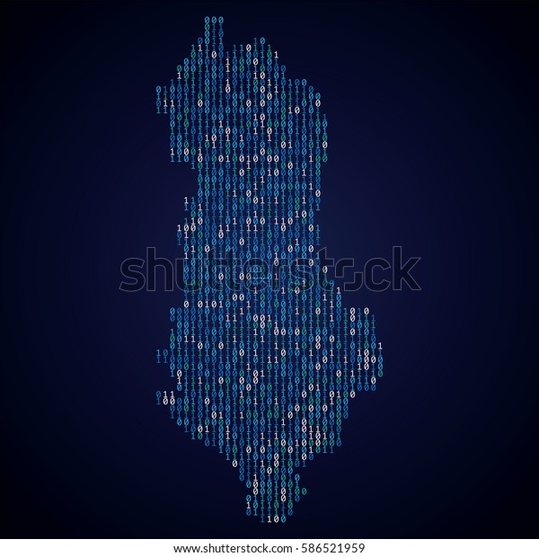 Albania Country Map Made Binary Code Stock Vector (Royalty Free ...