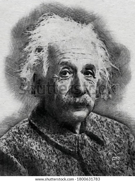 Albert Einstein Engraved Vector Art Illustration Stock Vector (Royalty ...